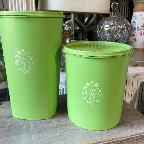 Tupperware | Kitchen | Vintage Tupperware Lime Green 2 Food Storage ...